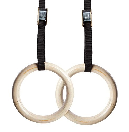 Wood Gymnastic Ring Olympic Strength Training Gym Rings Wooden ...