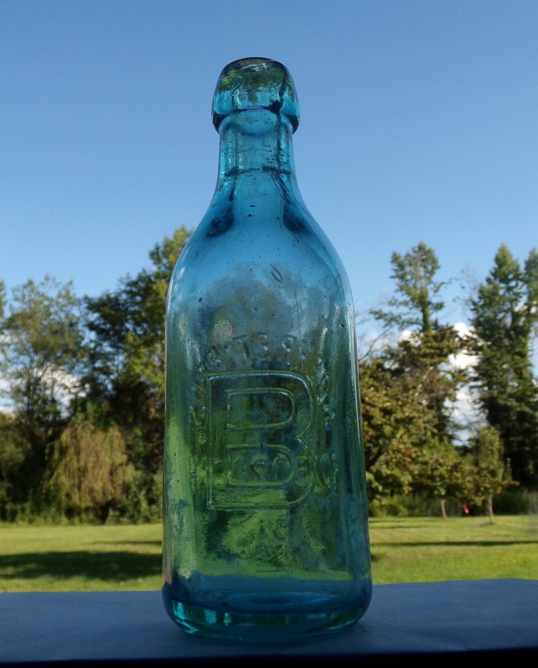 BOEHRET BROS. ROXBOROUGH PA. - Aqua Tooled Blob Top Beer or Soda Bottle ...