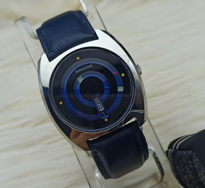 Iconic Sandoz Mystery Blue Dial Watch, Automatic 25 Jewels Day/Date ...