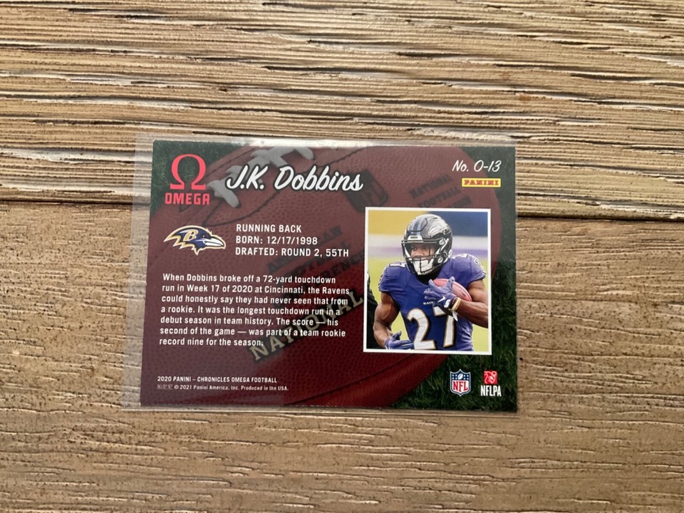 2020 Panini Chronicles Omega Football J.K. Dobbins Rookie O-13 Ravens ...