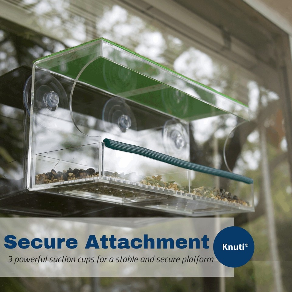 KNUTI Window Bird Feeder Weatherproof Clear Bird House with Strong ...