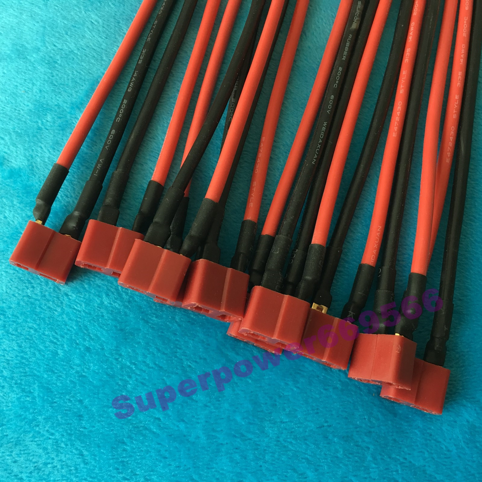 Deans T plug T-plug Male Female 150mm 0.492FT 14AWG Cable Wire ...