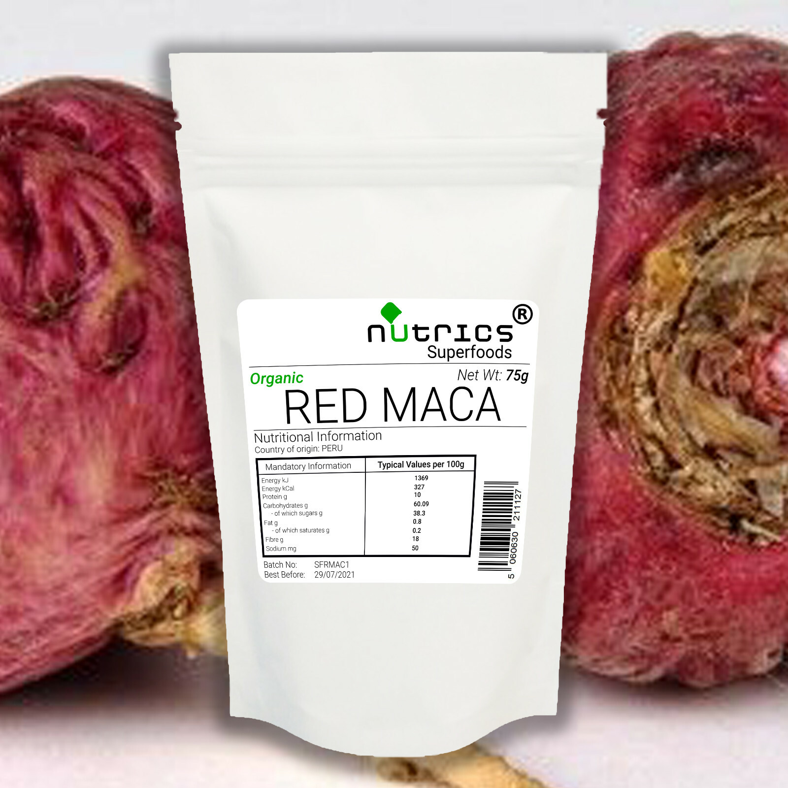 Nutrics® Organic 100% Pure RED MACA Root Powder Peruvian Ginseng ...