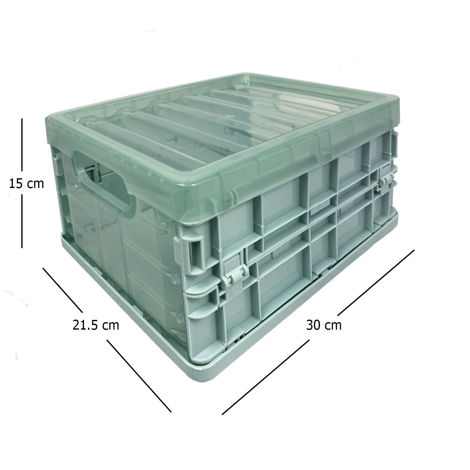 Medium Plastic Folding Storage Box Collapsible Stackable Crate ...