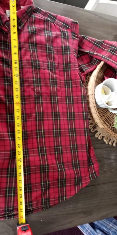 LL Bean Men's Flannel Shirt Large Pocket Cotton Red/Yellow/Black Scotch ...