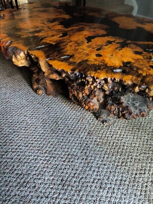 Buckeye burl coffee table from California 1970 | eBay