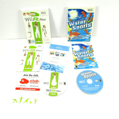 Wii Fit Plus and Wii Water Sports Video Games Complete w/ Manuals Disk ...