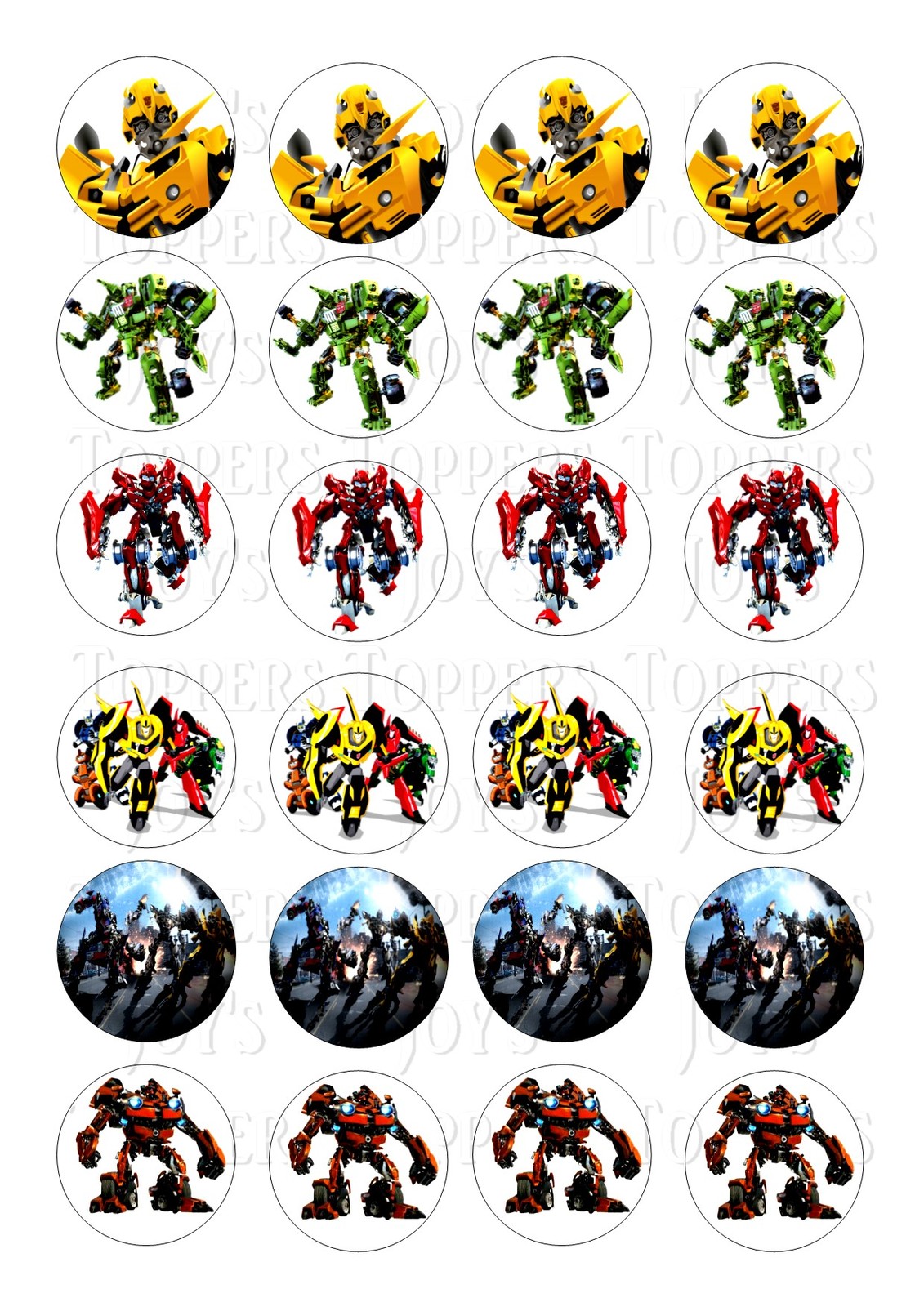 24 TRANSFORMERS TOPPERS ICED/ ICING EDIBLE FAIRY/CUP CAKE TOPPERS | eBay UK