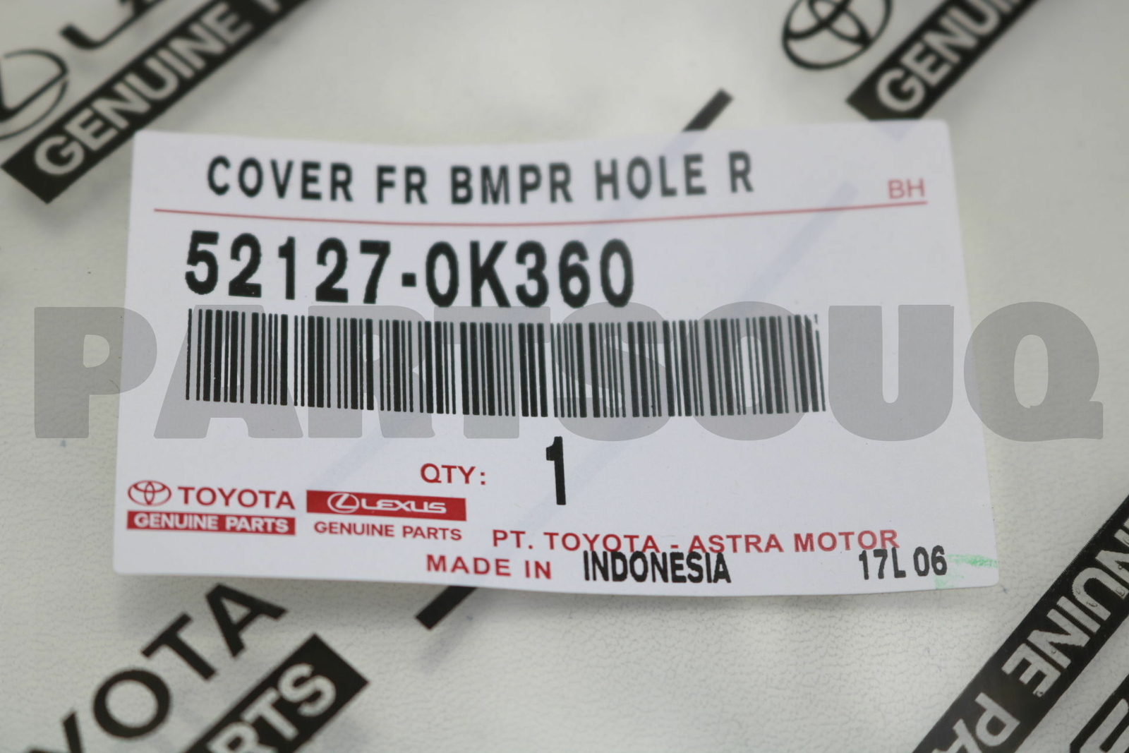 521270K360 Genuine Toyota COVER, FR BUMPER 52127-0K360 | eBay