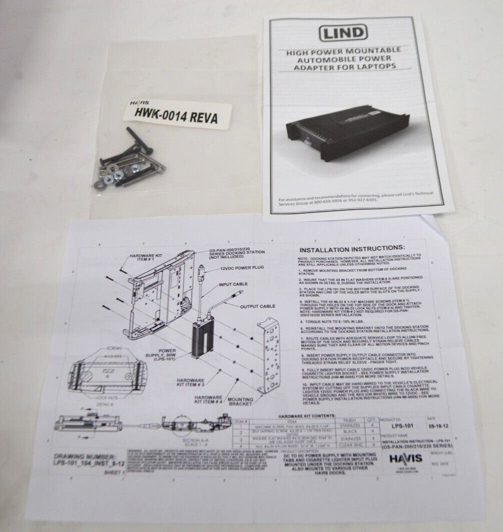 NEW LIND PANASONIC HAVIS Power Adapter 120W Toughbook CF-H-LPS-104 HW ...