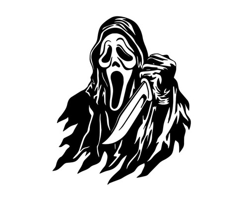 Ghost Face Scream Decal Car Window Laptop Sticker Response Horror Movie ...