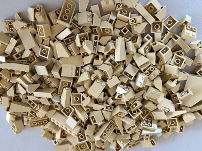 SHIPS FREE!! LEGO Lot of 100 TAN Slope Pieces Variety 3040 3039 3684 ...
