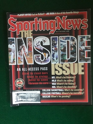 Sporting News December 29, 2003-Jan 5, 2004 features THE INSIDE ISSUE ...