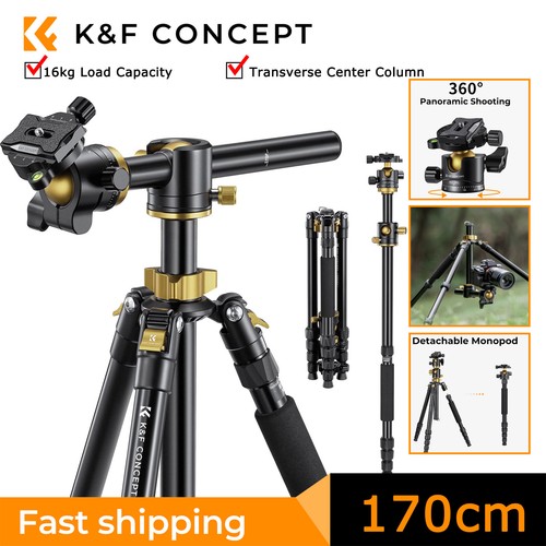 K&F Concept 67in Aluminum Video Camera Tripod Transverse Center Column ...
