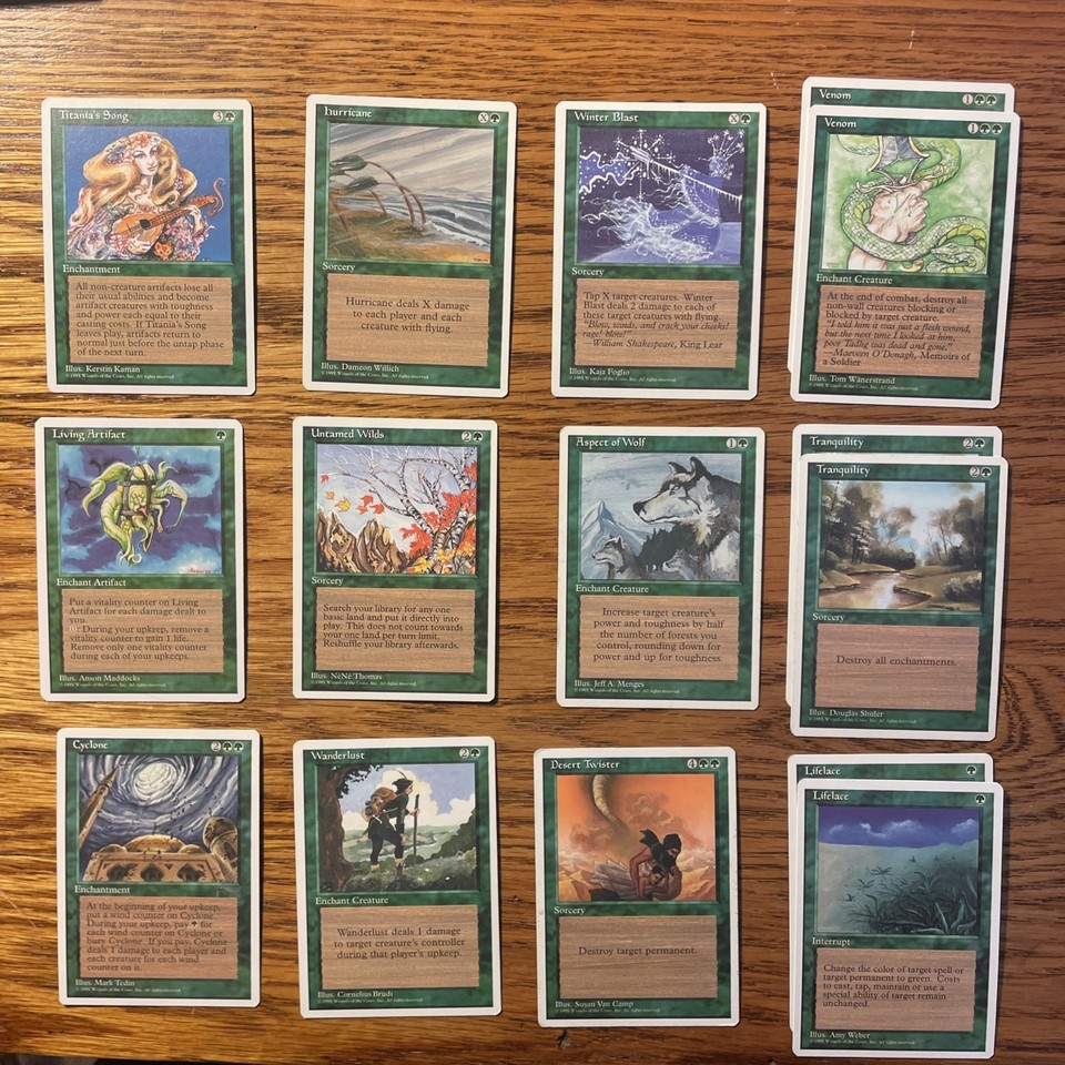 MTG: Vintage ‘95 4th Edition 86 Card Green Lot - Magic The Gathering | eBay