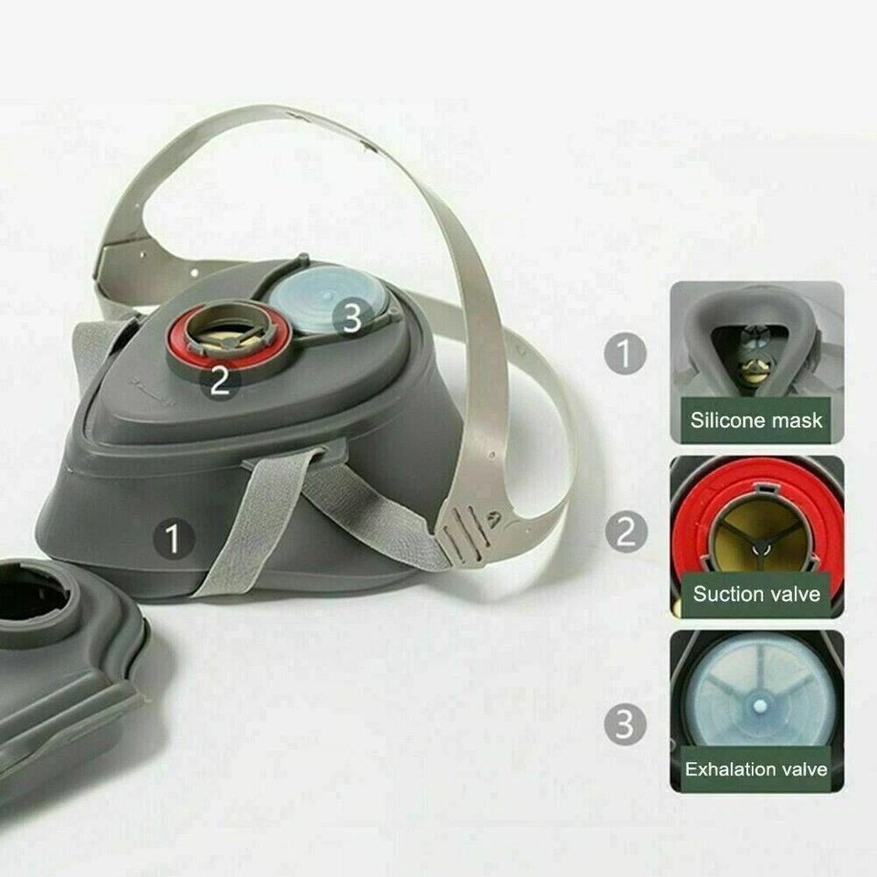 Half Face Shield Respirator Dust Mask for Painting Sanding Woodworking ...