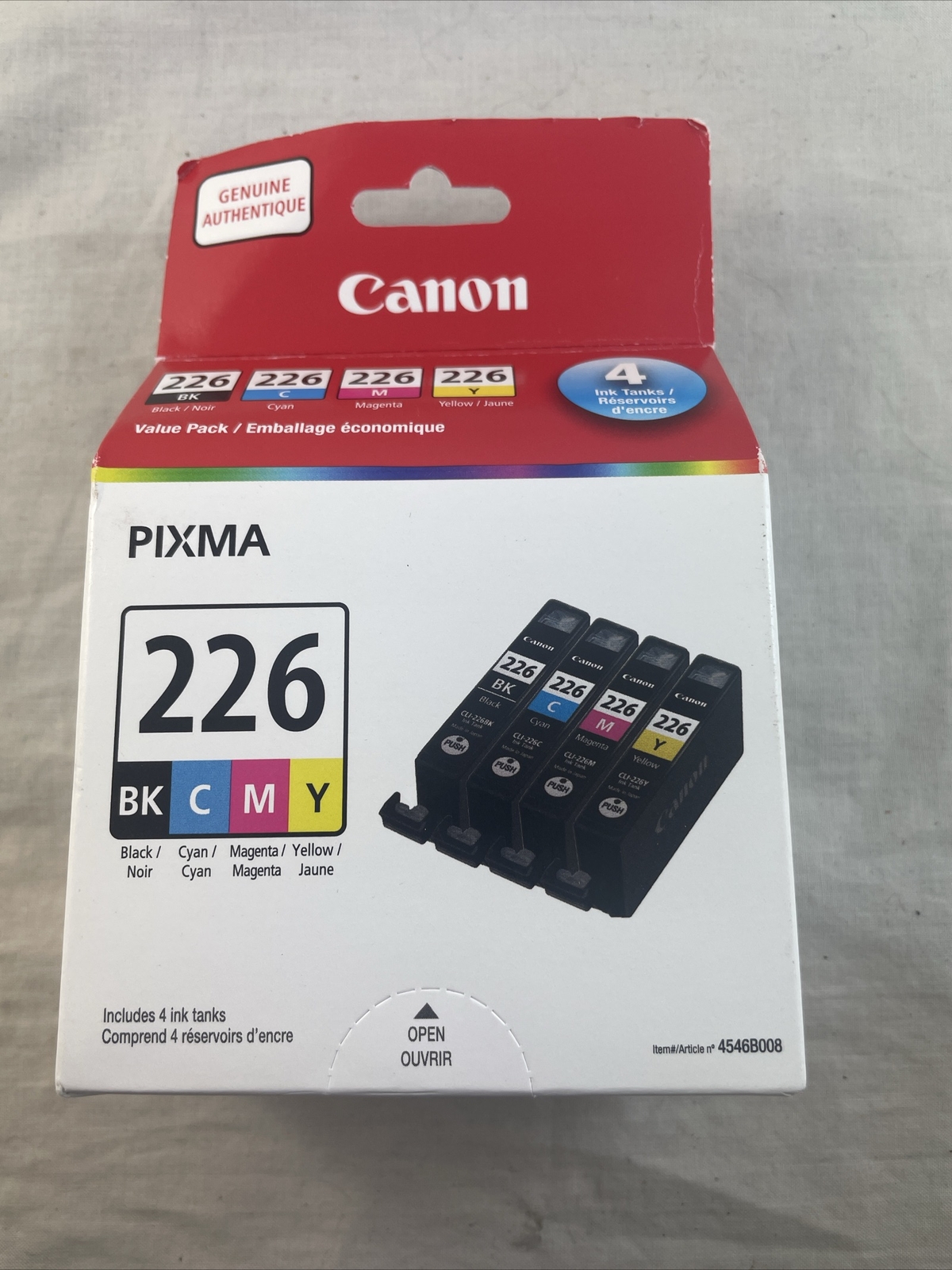 Canon PIXMA CLI-226 Ink Cartridges, Value Pack 4 Tanks CMYK Genuine New ...