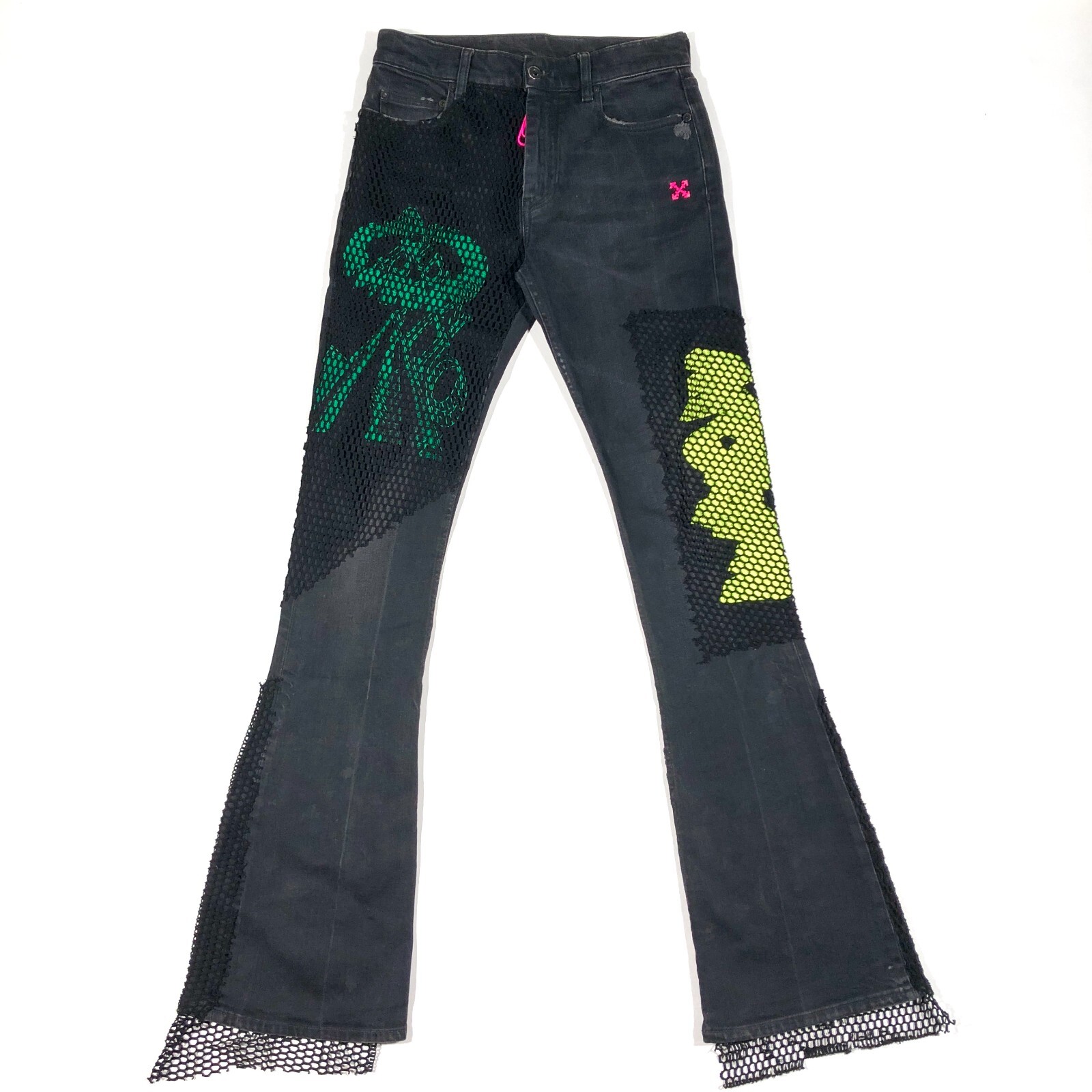 SS20 Off-White Vintage Skinny Stacked Fish Net Jeans … - Gem