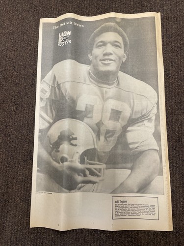 1968 The Detroit News Lions Super Poster BILL TRIPLETT Complete | eBay
