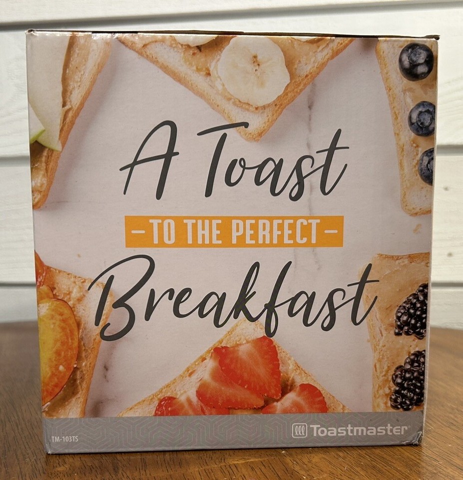 Toastmaster Two Slice Toaster Wide Slots TM-103TS Black Cool Touch No ...