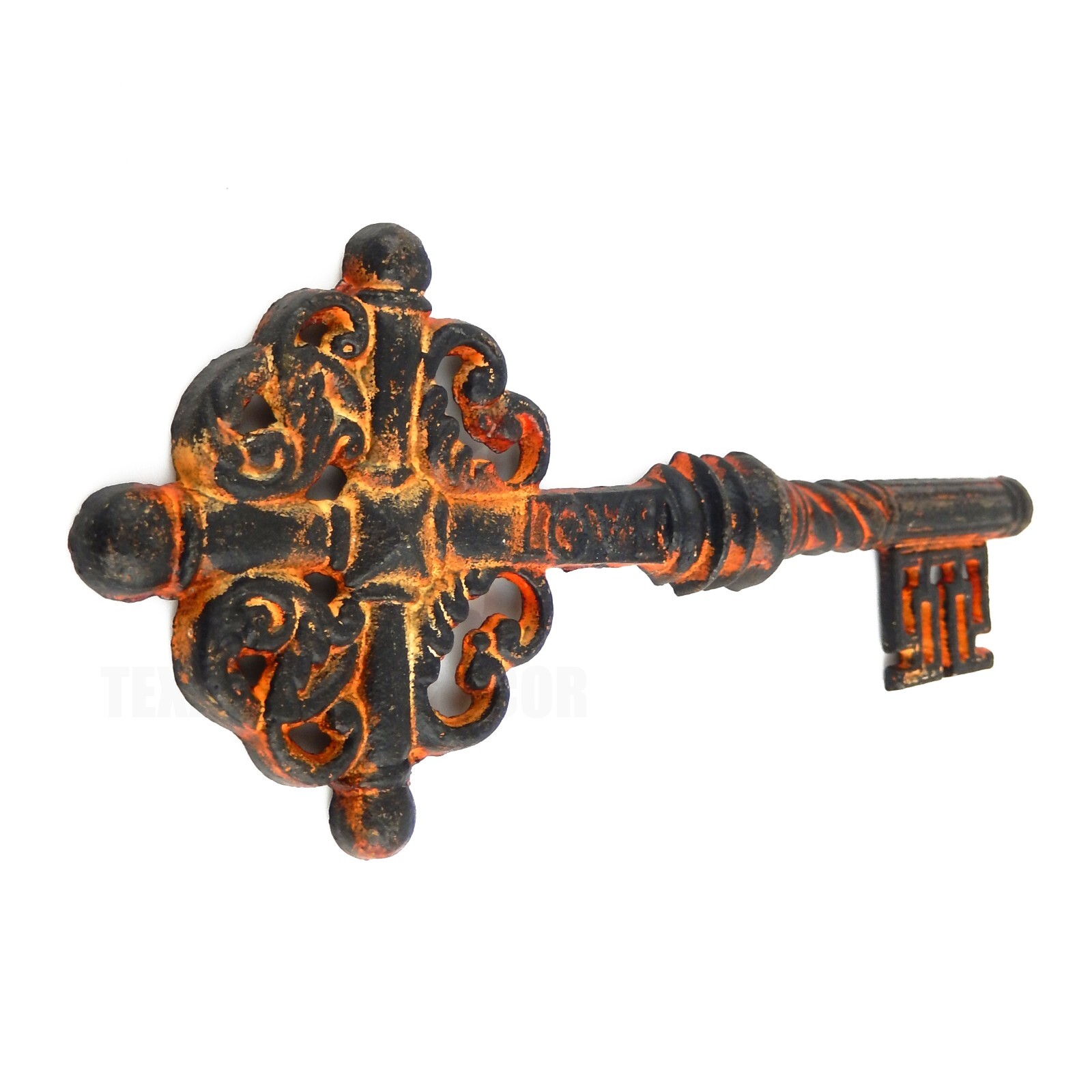 Rustic Orange Black Cast Iron Decorative Skeleton Jailers Key Love ...