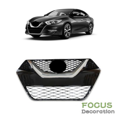 For 2016-2017 Nissan Maxima Front Bumper Upper Grille Chrome Black ...