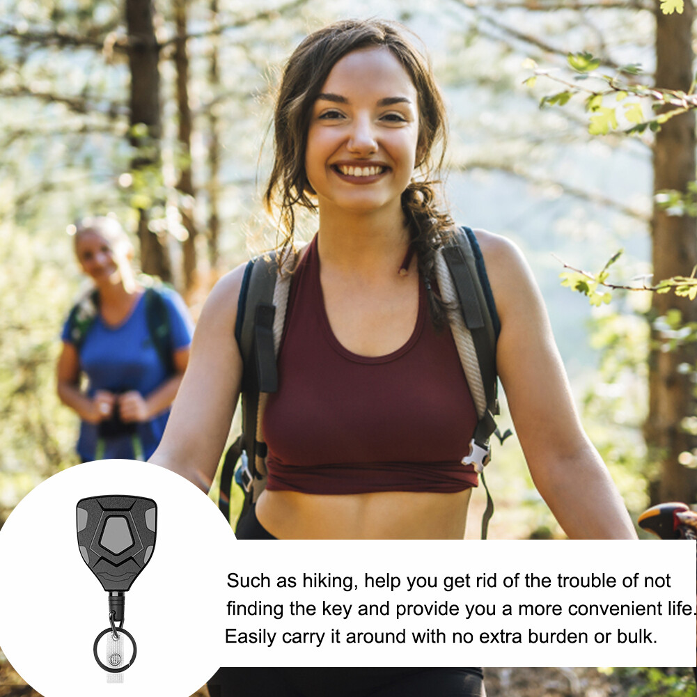 2pcs Retractable Keychain Sports With Belt Clip Badge Reel Portable ...