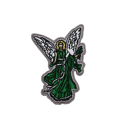 Green Angel Embroidered Iron On Patch - Christmas 54-J | eBay