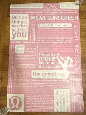Lululemon Manifesto Poster Fitness Pink Wall Print | eBay