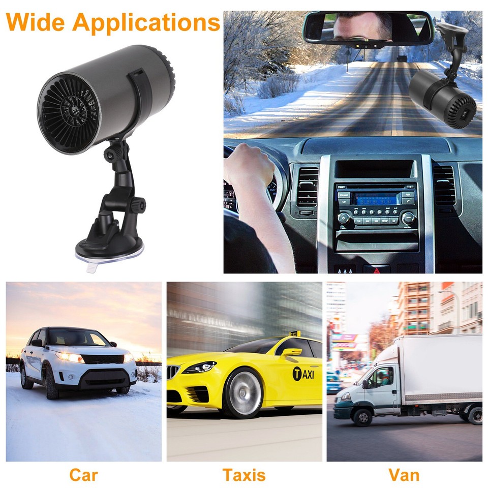 Electric Car Heated Hot Air Portable Defogger Defroster with Windshield ...