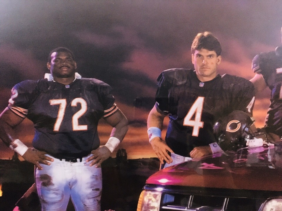 Chicago Bears Poster 100 Year Anniversary NFL Chevrolet Harbaugh Dent ...