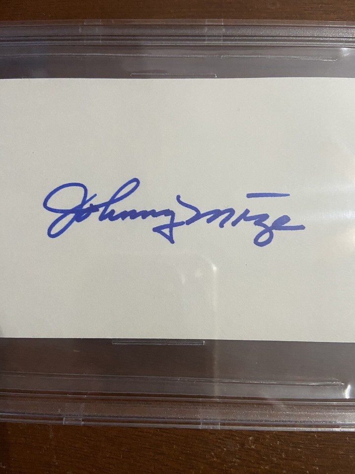 Johnny Mize autographed index card BAS Authentication HOF Yankees ...