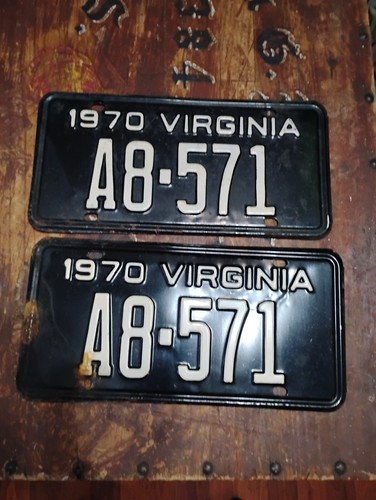 Vintage 1970 Virginia License Plates Matched Pair | eBay