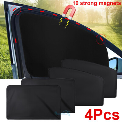 4× Magnetic Car Side Window Sun Shade Blackout Privacy Curtain UV ...