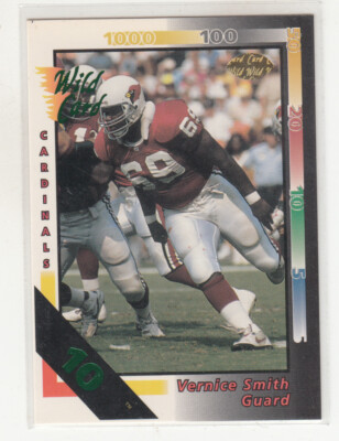 VERNICE SMITH 1992 Wild Card NFL #382 Parallel 10 Stripe Phoenix ...