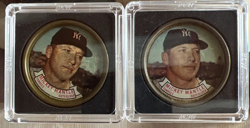 Pair of 1964 Topps Baseball Coin Pin Token #120 Mickey Mantle New York ...
