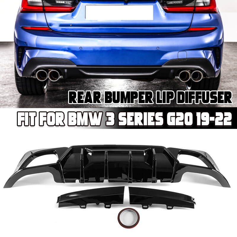 Fits BMW G20 M340i M Sport 20192022 Gloss Black Rear Bumper Diffuser M ...