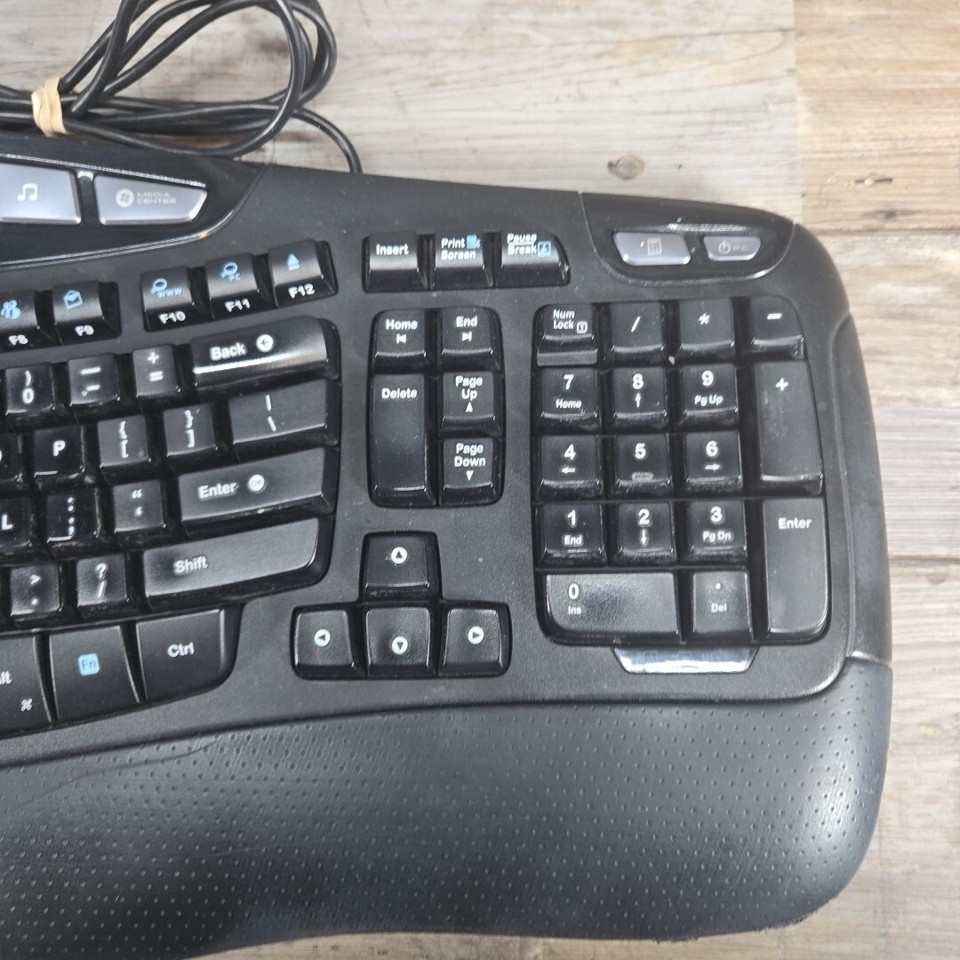 Logitech Wave Y-UV90 Ergonomic Wired Corded USB Multimedia Keyboard | eBay