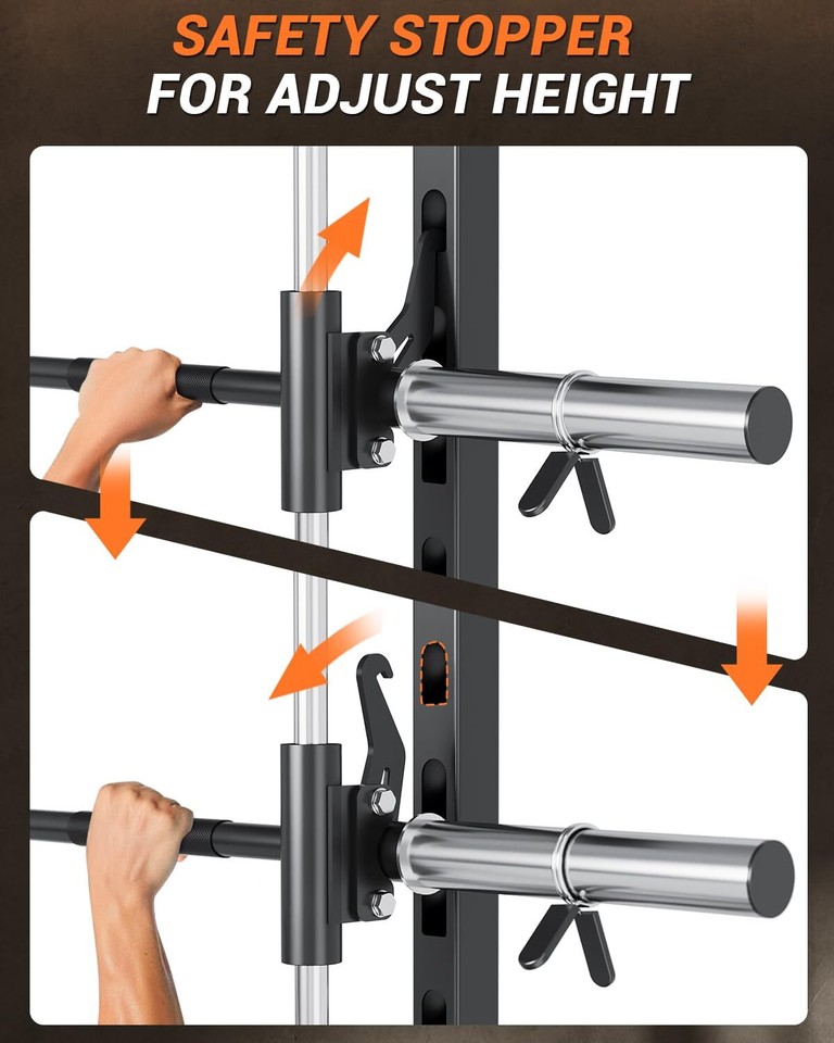 Smith Machine with LAT-Pull Down System Power Cage for Home Gym Squat ...