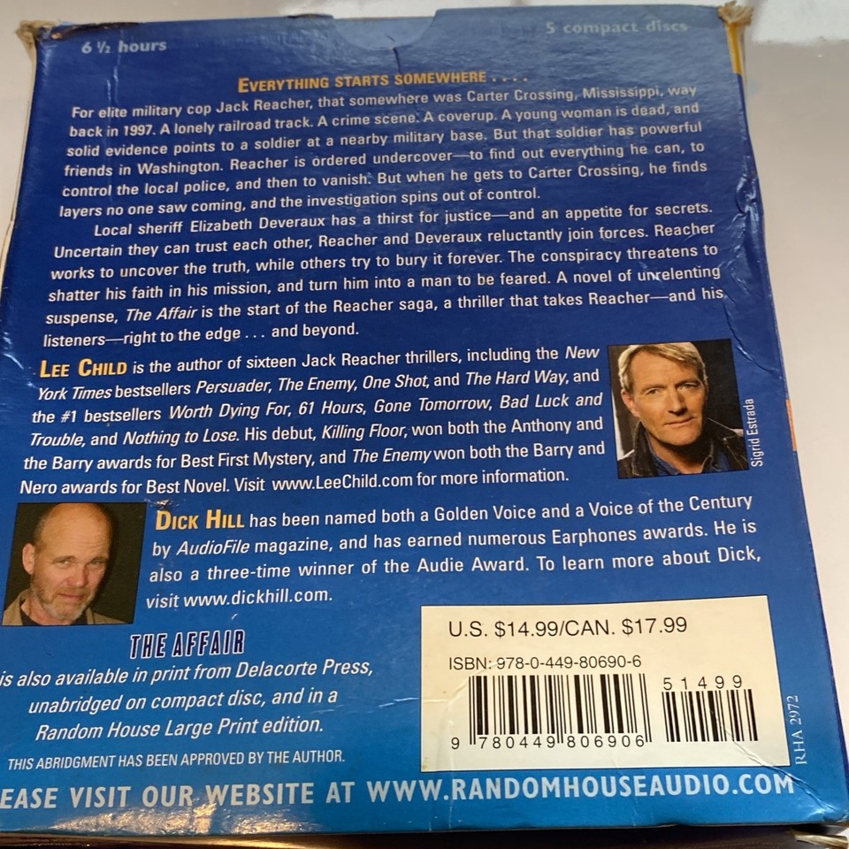 Lee Child Jack Reacher Audiobook CDs Lot of 6 Night School The Affair ...