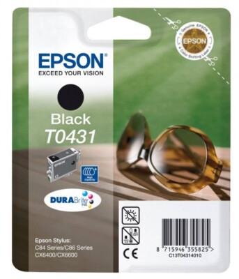 Original Epson Ink Cartridge T0431 Black for Stylus 84 85 86 6400 6500 ...