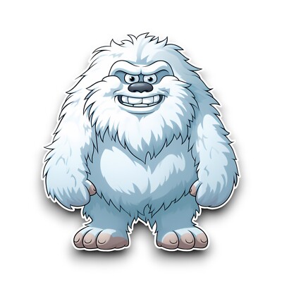 Cute Snow Yeti Monster Animal Vinyl Sticker Decal Car Laptop Scrapbook ...