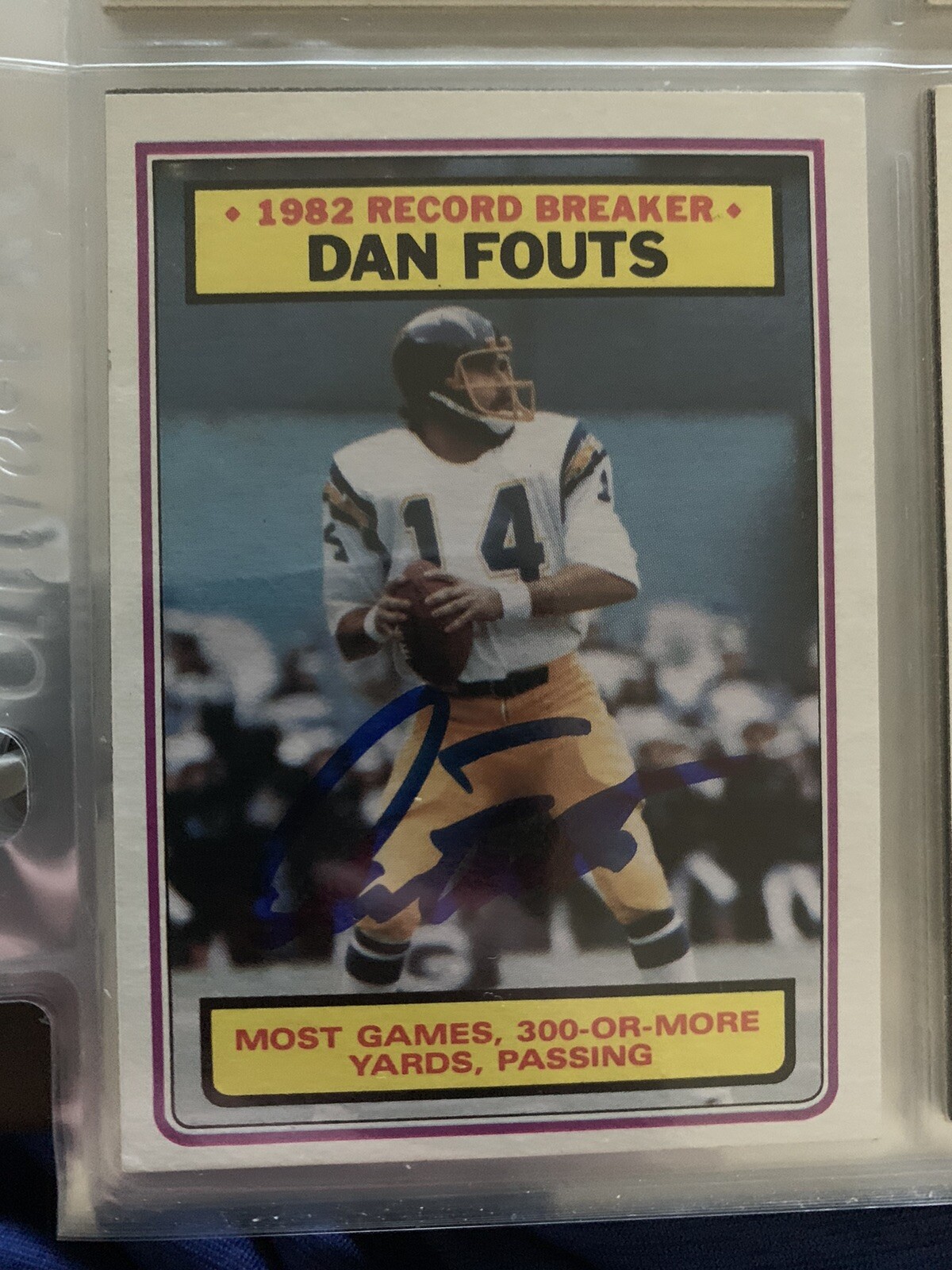 Lot of 3 Dan Fouts autographed Topps football cards. NFL HOF ...