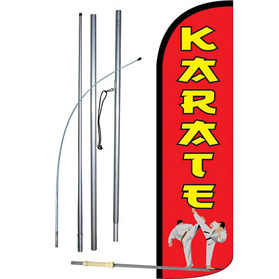 Karate Flag with Flag Pole and Spike | eBay