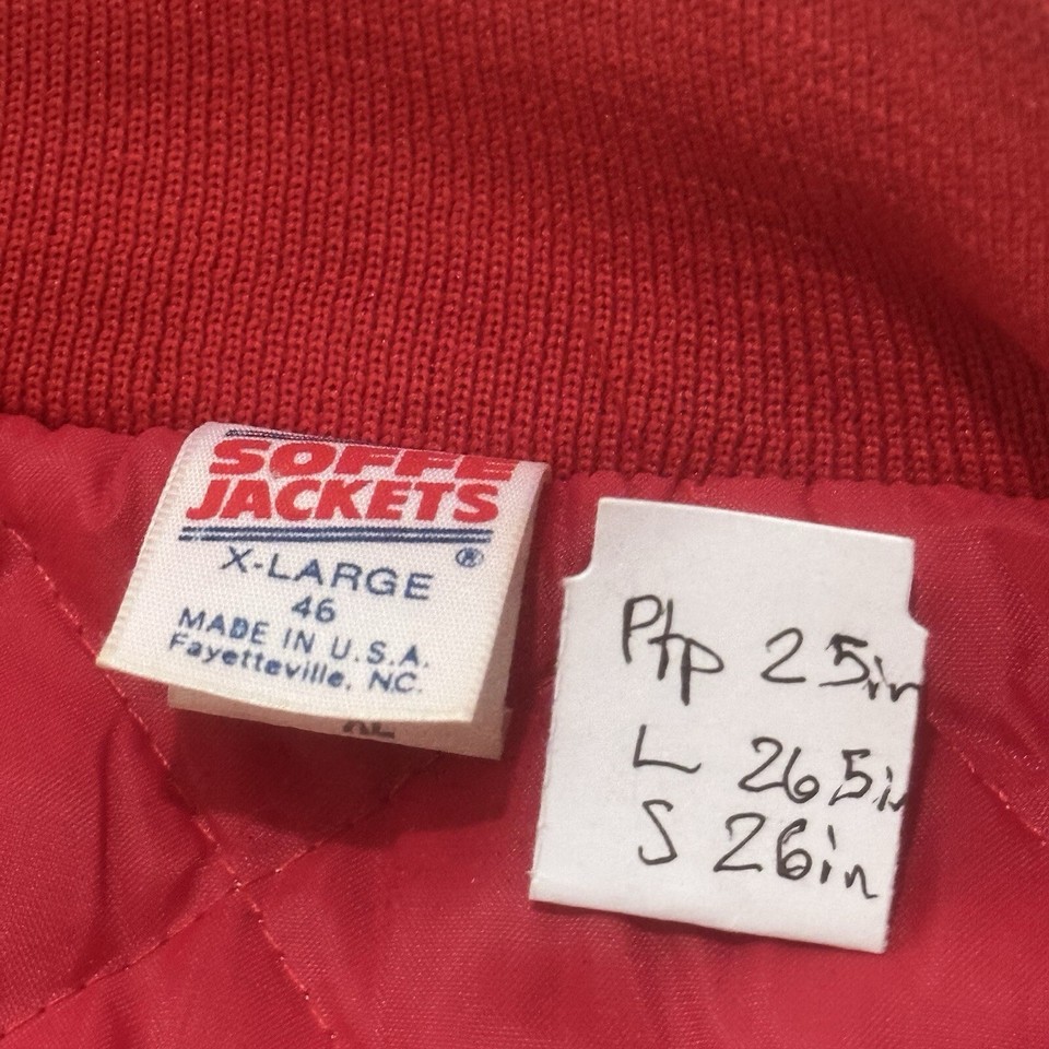 Vintage Soffe Red Satin U.S. Marines Bomber Jacket Snap Front Sz XL ...