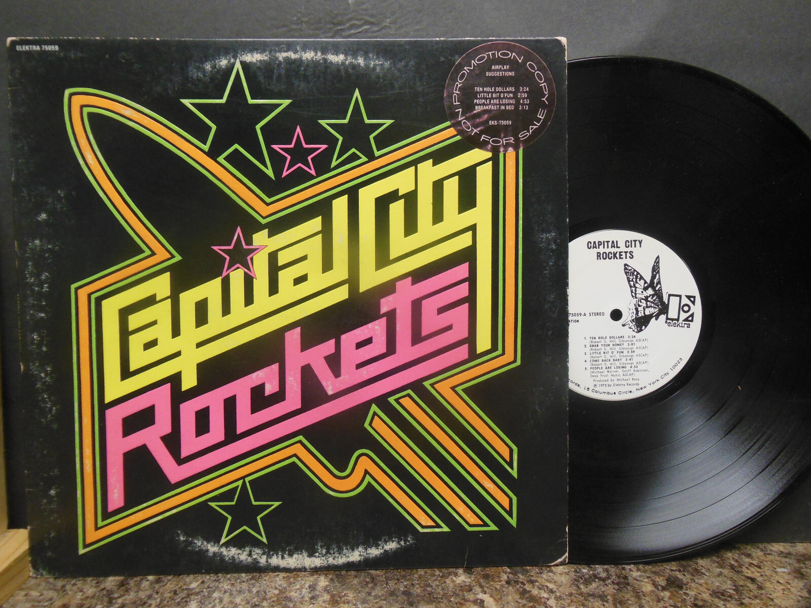 Promo! Capital City Rockets - Self Titled, 12" 33 LP, VG w/ Elektra ...