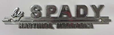 Vtg SPADY Car Dealership Emblem HASTINGS, NEBRASKA Logo Tag Advertising ...