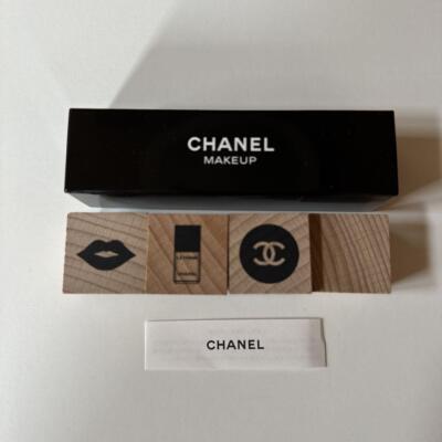 CHANEL MAKEUP Novelty Wood Rubber Stamps set w/Box VIP Gift | eBay