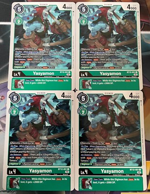 x4 Yasyamon BT12-051 C Playset Digimon TCG Across Time | eBay