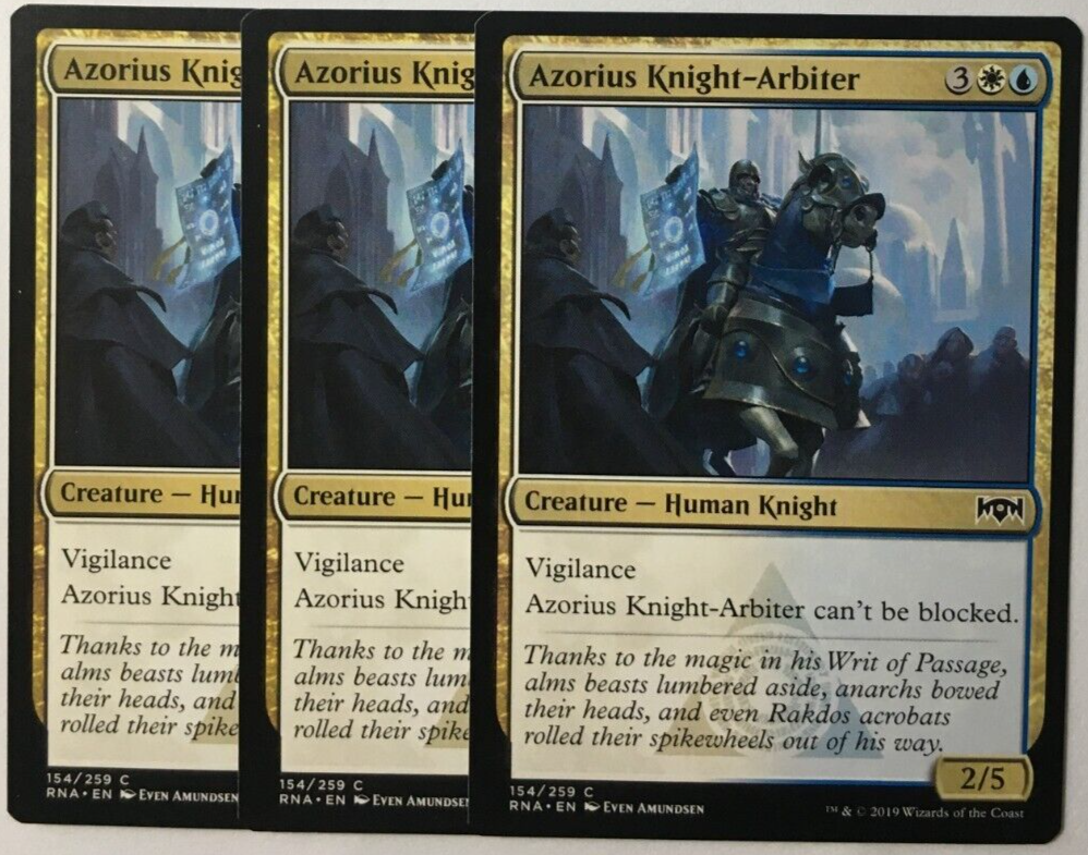 MTG 3X AZORIUS KNIGHT-ARBITER 154/259 RAVNICA ALLEGIANCE COMMON NEAR ...